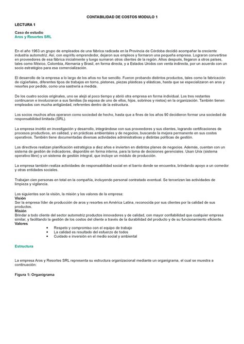 Contabilidad De Costos Modulo 1 Contabilidad De Costos Modulo 1