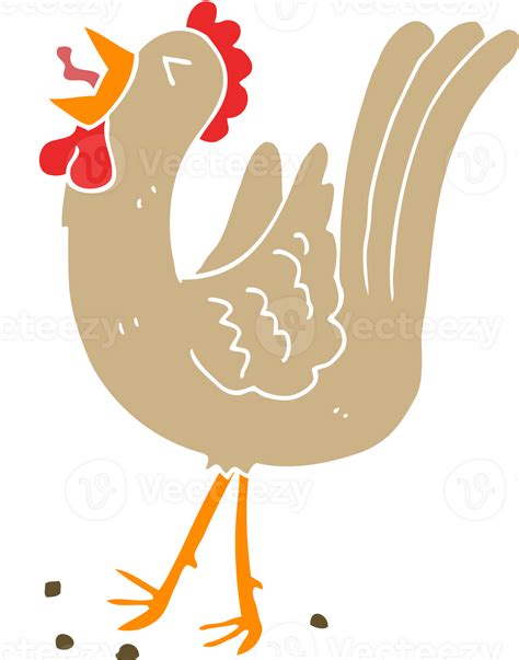 Flat Color Style Cartoon Crowing Cockerel 45016247 Png