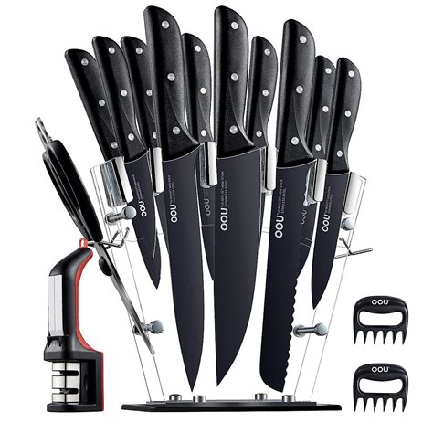 Oou 15 Piece Premium Kitchen Knife Block Set