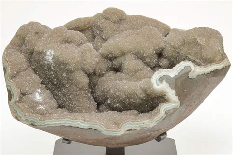 144sparkling Druzy Quartz Geode With Metal Stand 209003 For Sale