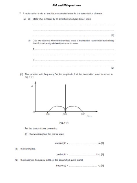 Am And Fm Modulation Questions 2 Pdf