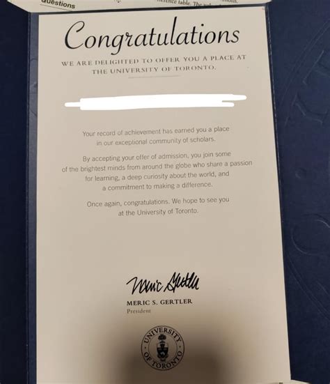 Uoft Acceptance Letter R Ontariograde12s