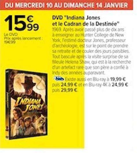 Promo Dvd indiana Jones Et Le Cadran De La Destinée chez Carrefour