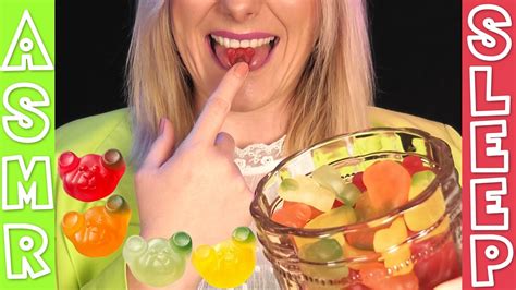Bear Gummy Eating Asmr The Best Soft Candy Chewing Sounds Youtube
