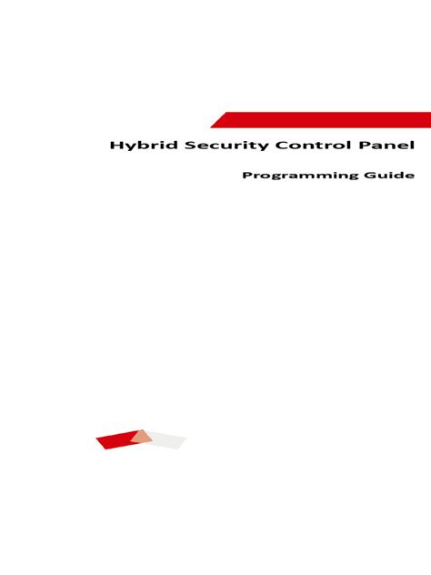 1 Hybrid Security Control Panel Programming Guide Keypad Operation