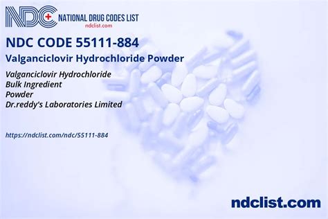 Ndc 55111 884 Valganciclovir Hydrochloride Powder