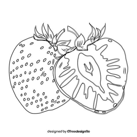 Strawberry Clipart Black And White Outline