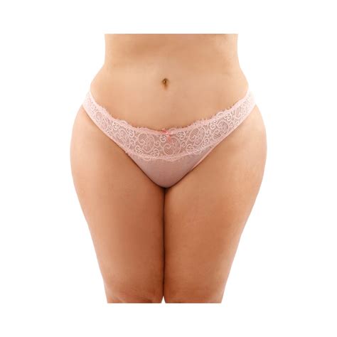 Ivy Lace Bikini Panty With Lattice Cut Out Back Light Pink Queen Shop
