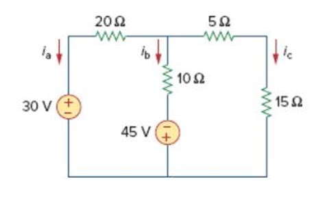 Solved Use Mesh Analysis To Obtain Ia Ib And Ic In The