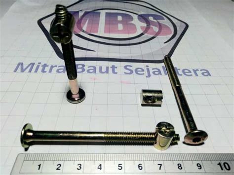 Baut Jcbc M6 X 80 Kuning Mur Palu Guling Kendang Furniture Mebel