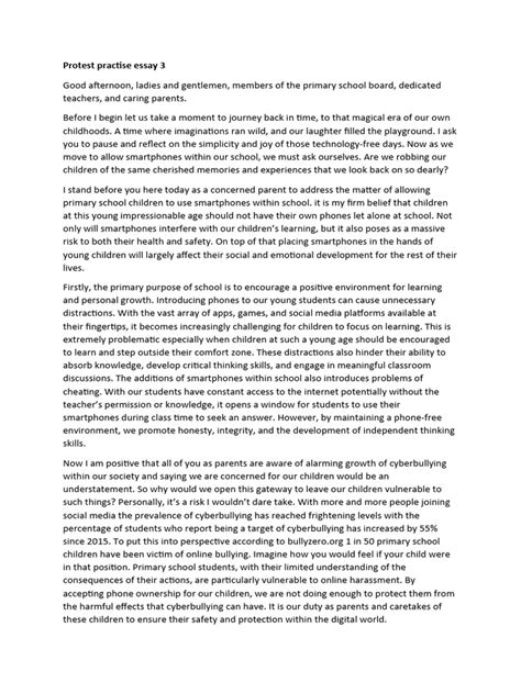 Protest Practise Essay 3 Pdf Cyberbullying Cognition