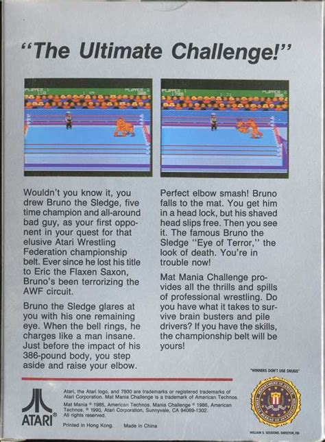 Mat Mania Challenge Boxarts For Atari 7800 The Video Games Museum