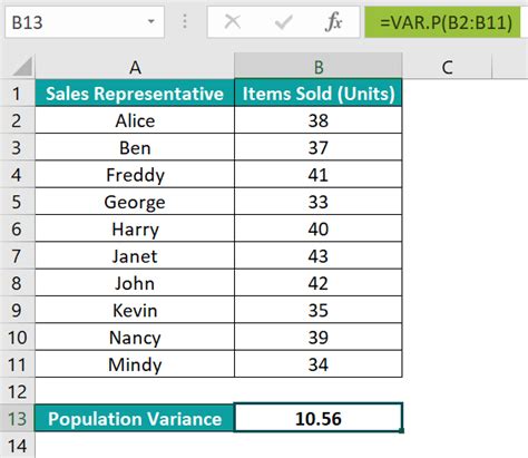 VAR P Excel Function Syntax Examples How To Use
