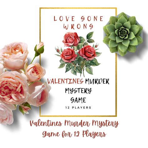 Murder Mystery Game Printable Valentines Day Party Game Murder