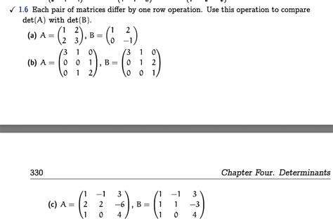 Solved 16 Each Pair Of Matrices Differ By One Row