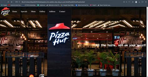 Github Abeyetewodros Pizza Hut Website Only Using Css And Html This Website Is Only Created