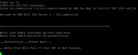 Ram Host Vps Console Login Help