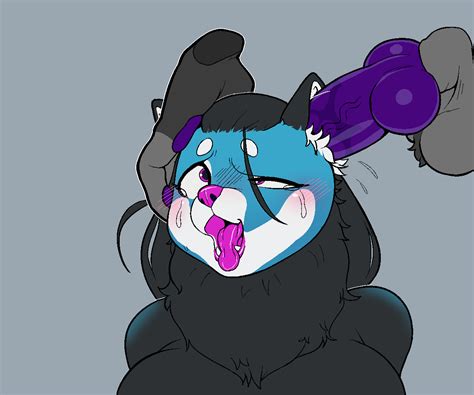 Rule 34 Ailurid Anthro Balls Black Body Black Fur Blush Bodily Fluids