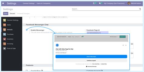 Odoo Facebook Messenger Chat Webkul
