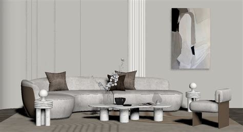 Curved Fabric Sofa 3d Model Cgtrader