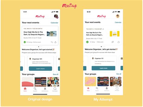 recreating screens meetup edition 👋🏽 by kiama on dribbble