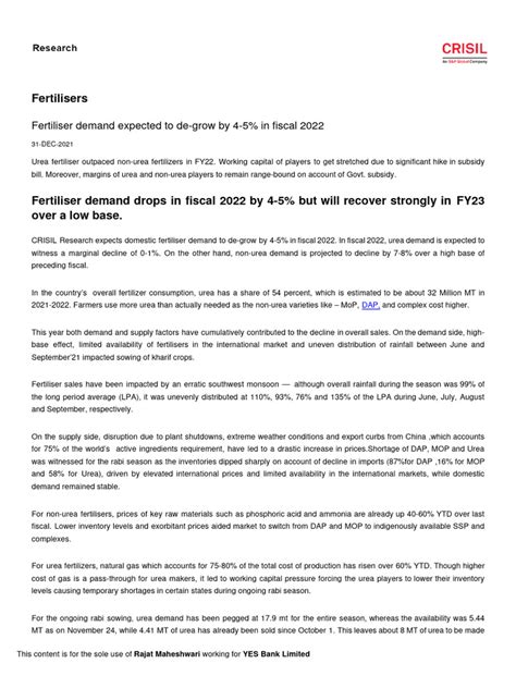 Fertilizers Industry Overview Pdf Fertilizer Plant Nutrition