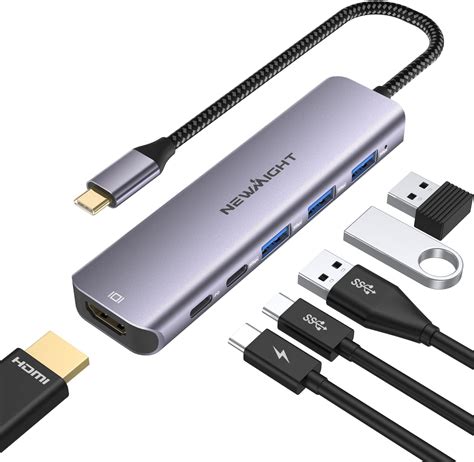 Usb C Hub To Hdmi Adapternewmight 6 In 1 Usb C Dongle With 4k Hdmi3