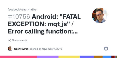 Android FATAL EXCEPTION Mqt Js Error Calling Function RCTDeviceEventEmitter Emit