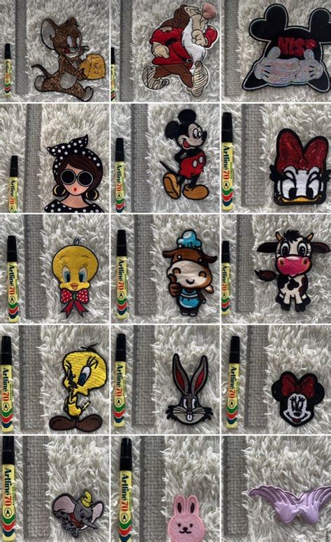 Assorted Cartoon Embroidered Patches Sew On No Glue Hobbies And Toys