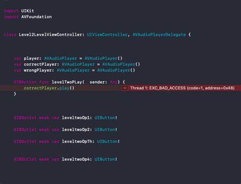 Ios Thread 1 Excbadaccess Code1 Address0x48 Stack Overflow