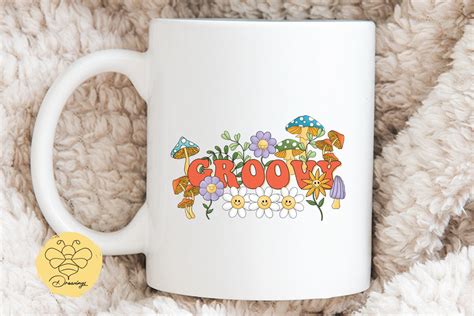 Groovy Floral Mushroom Graphic By BeeDrawings Creative Fabrica