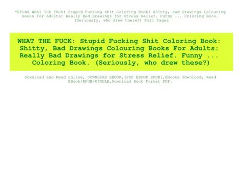 Ppt Epub What The Fuck Stupid Fucking Shit Coloring Book Shitty Bad