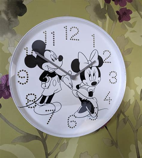 Mickey And Minnie Mouse Clock Uniquely Decorated Wall Hanging Clock