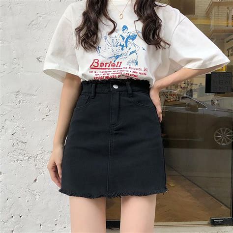 여자치마 여자코디 데일리 기본 밑단 포인트 편한코디 여성 데님 스커트 데님스커트 청치마 여자스커트