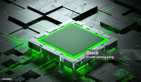 사이버 펑크 Ai의 3d 렌더링 회로 기판 기술 배경 중앙 컴퓨터 프로세서 Cpu 및 Gpu 개념 마더 보드 디지털 칩 기술 과학 배경 3차원 형태에 대한 스톡 사진 및