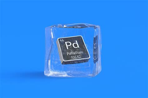 Palladium Pd Chemical Element Of Periodic Table In Ice Cube Symbol Of