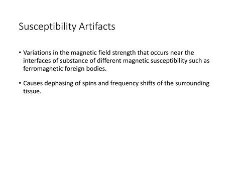 Mri Artifacts Introduction Classification Types Ppt