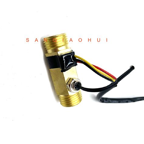 Sanqiaohui Hall Effect Liquid Water Flow Sensor Inch Brass With NTC Temperature Sensor