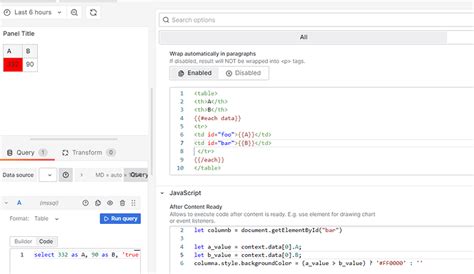 Table Panel Influxdb Change The Cell Color In Column A Based On The