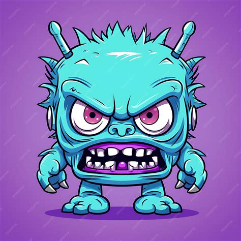 Premium Ai Image Blue Monster Character Tinkerbot Demon Aquamarine Comic Satire Flickr Kawaii