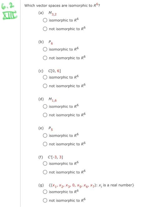 Solved Hich Vector Spaces Are Isomorphic To R A M Chegg