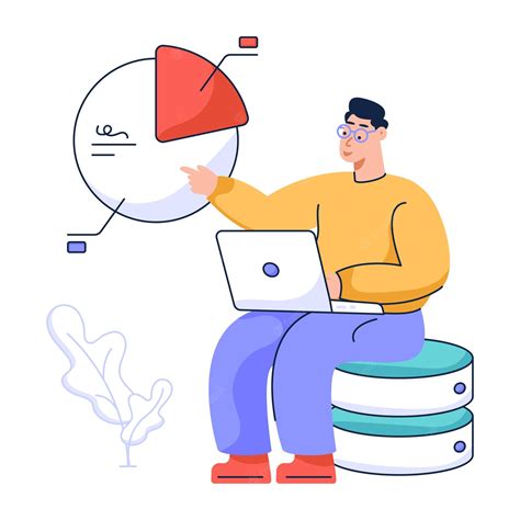 Premium Vector A Database Analyzing Flat Vector Illustration