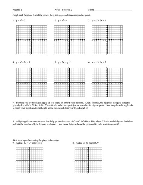 Algebra 2 Notes Lesson 5 2 Name