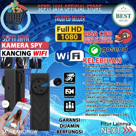 Jual Kamera Spycam Kancing Pakaian Wifi Ip Camera Button Kamera Pengintai Bentuk Kancing ...