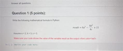 Solved Answer All Questions Question 1 5 Points Write The