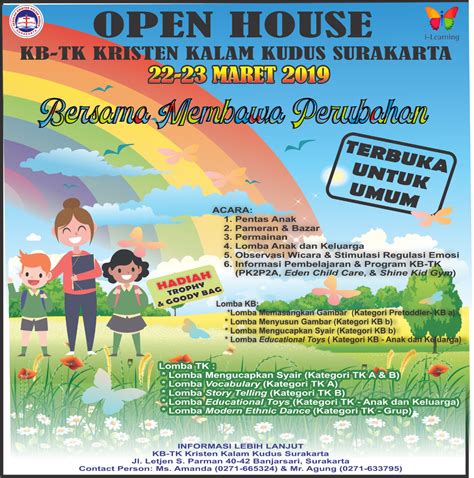 Kb Tk Kristen Kalam Kudus Surakarta Gelar Open House 2019 Sekolah