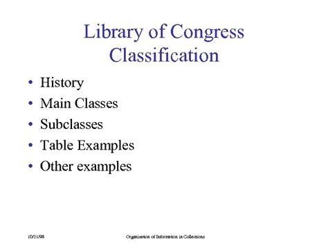 Classification Schemes Library Of Congress Classification University Of