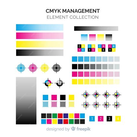 Free Vector Cmyk Calibration Element Collection