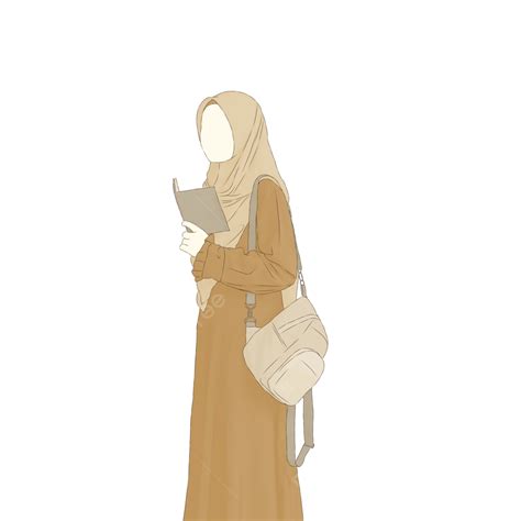 Muslimah Faceless Cartoon Png Vector Psd And Clipart With