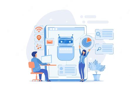 premium vector programmers and chatbot processing natural language